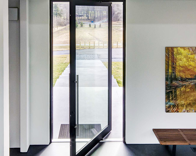 Popular Single Pivot Door With Clear Double Panels Glass /anti-rusting/...