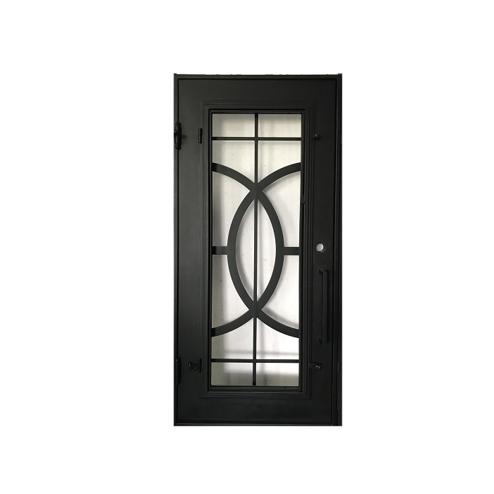 Square Top Wrought Iron Security Front Door Single Gate Design | Gladman